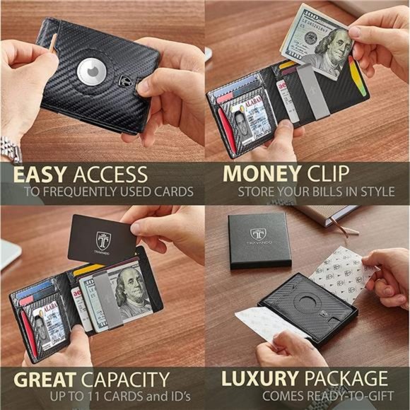 Bags | Wallet Mens Wallet W Money Clip Air Tag Wallet Card Holder Rfid ...
